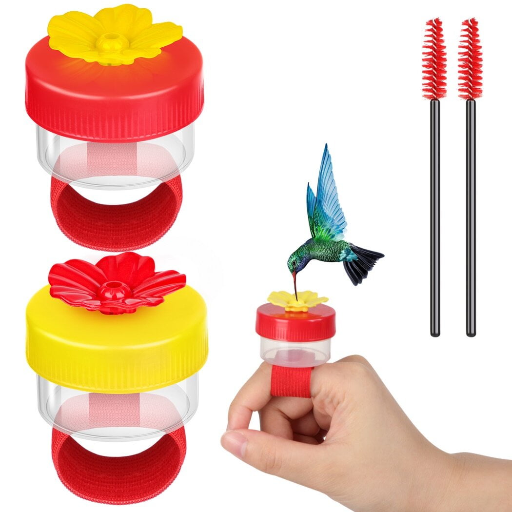 Hummingbird Hand Feeder Set, 2Pcs Handheld Hummingbird Feeding Bottles ...