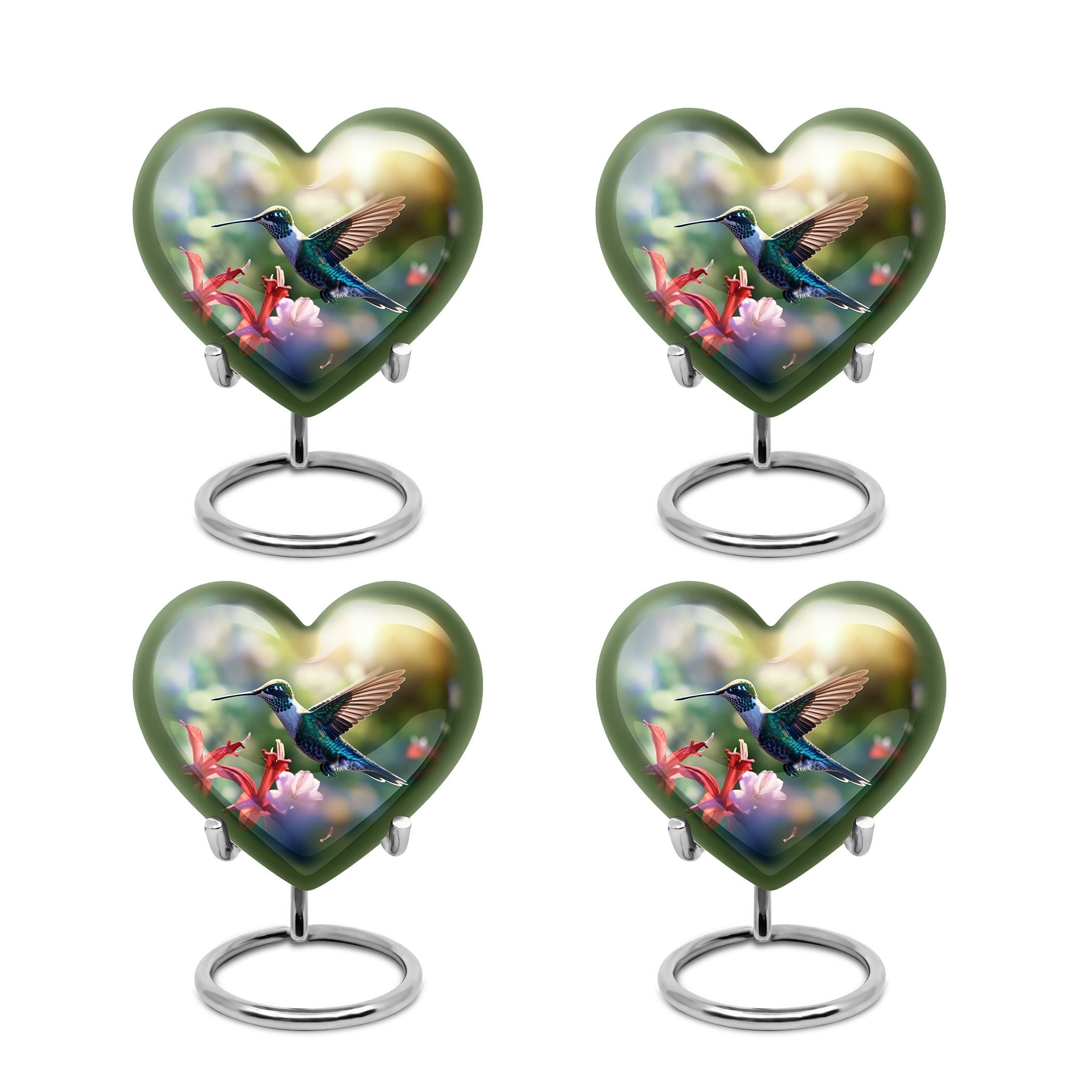 Hummingbird Heart Elegant Keepsake Urn, Mini Keepsake Urns for Ashes ...
