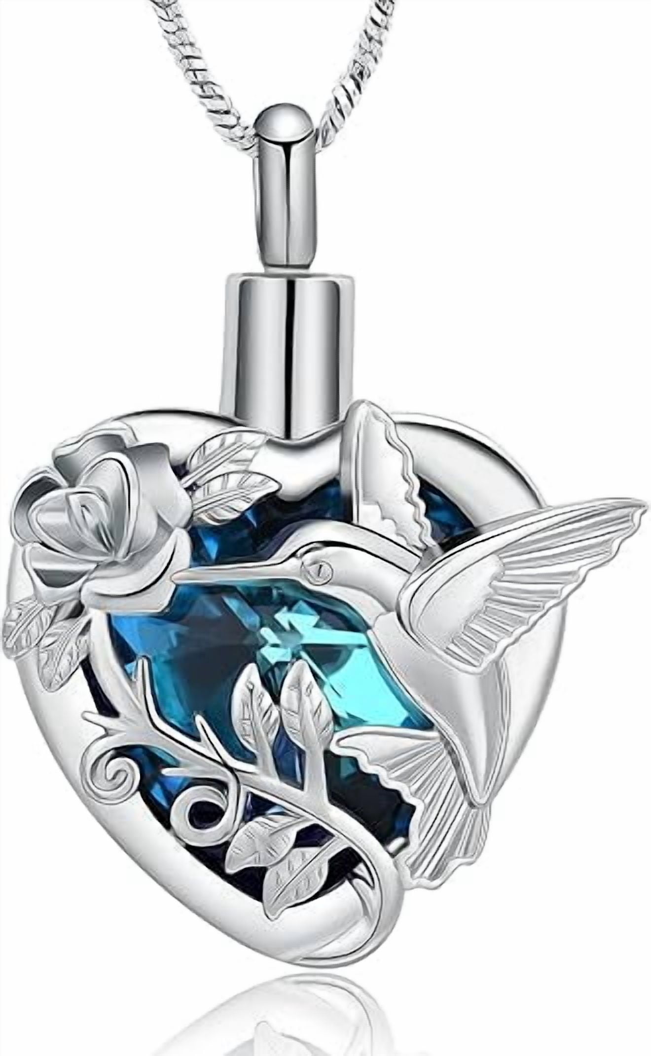 Hummingbird Heart Urn Necklace for Ashes Cremation Jewelry for Women ...