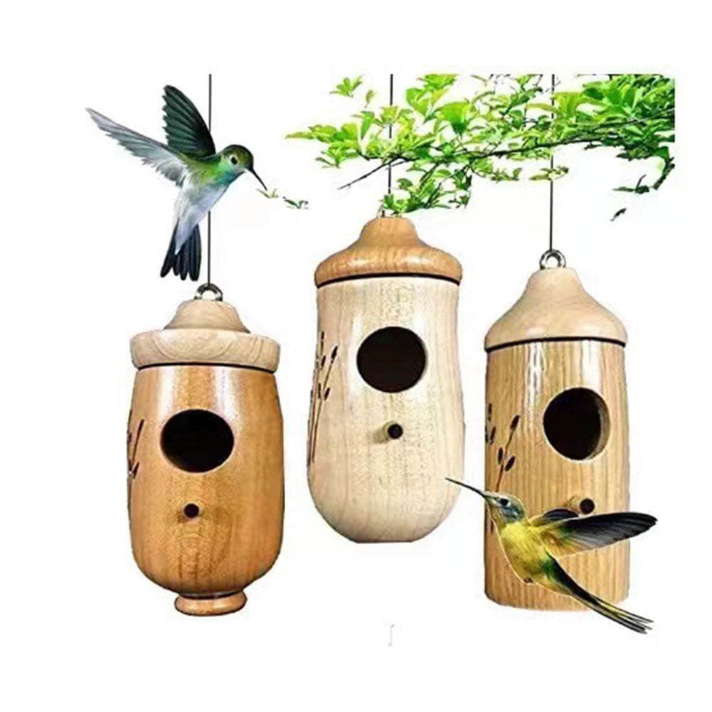 Hummingbird House - Natural Wooden Hummingbird Houses ,Hummingbird Nest ...