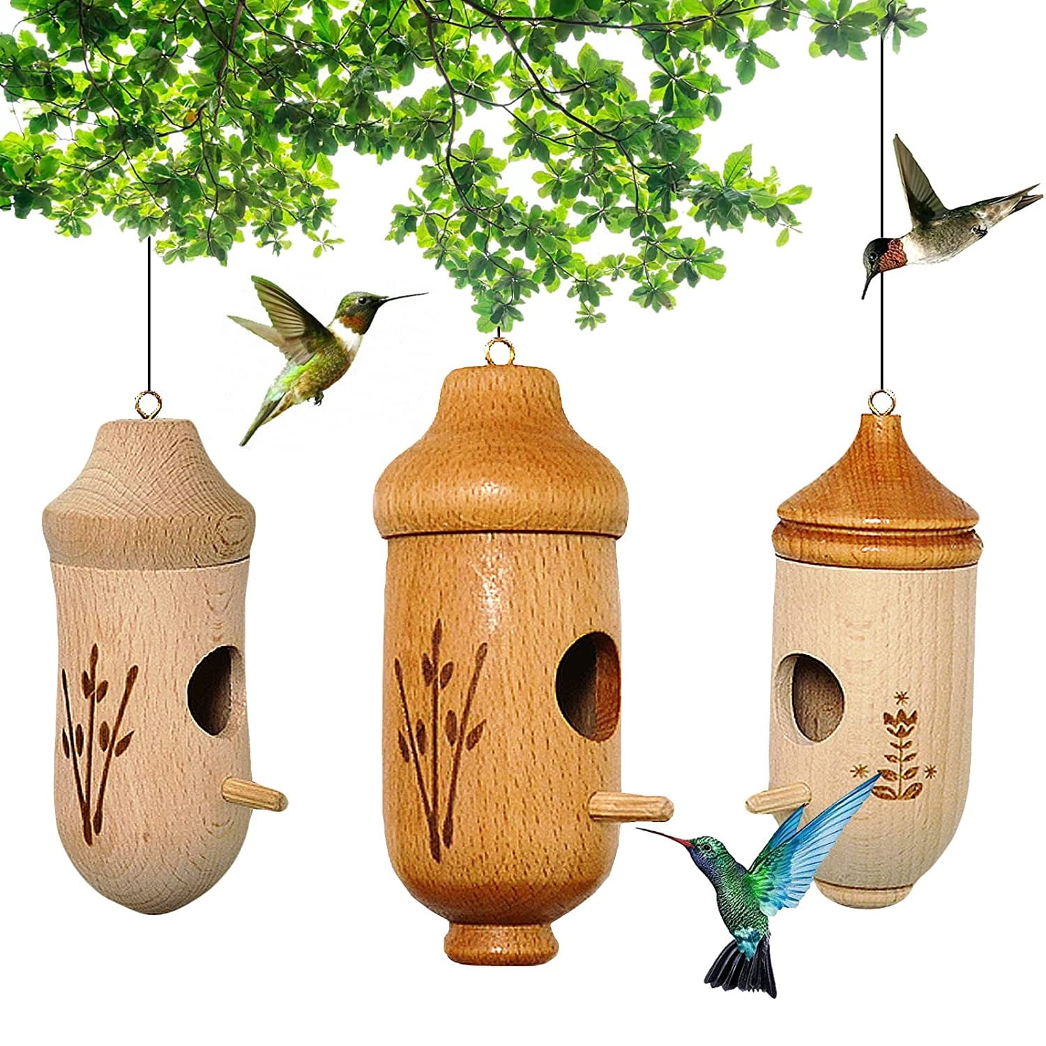 Hummingbird House - New Wooden Hummingbird House for Outside Hanging ...
