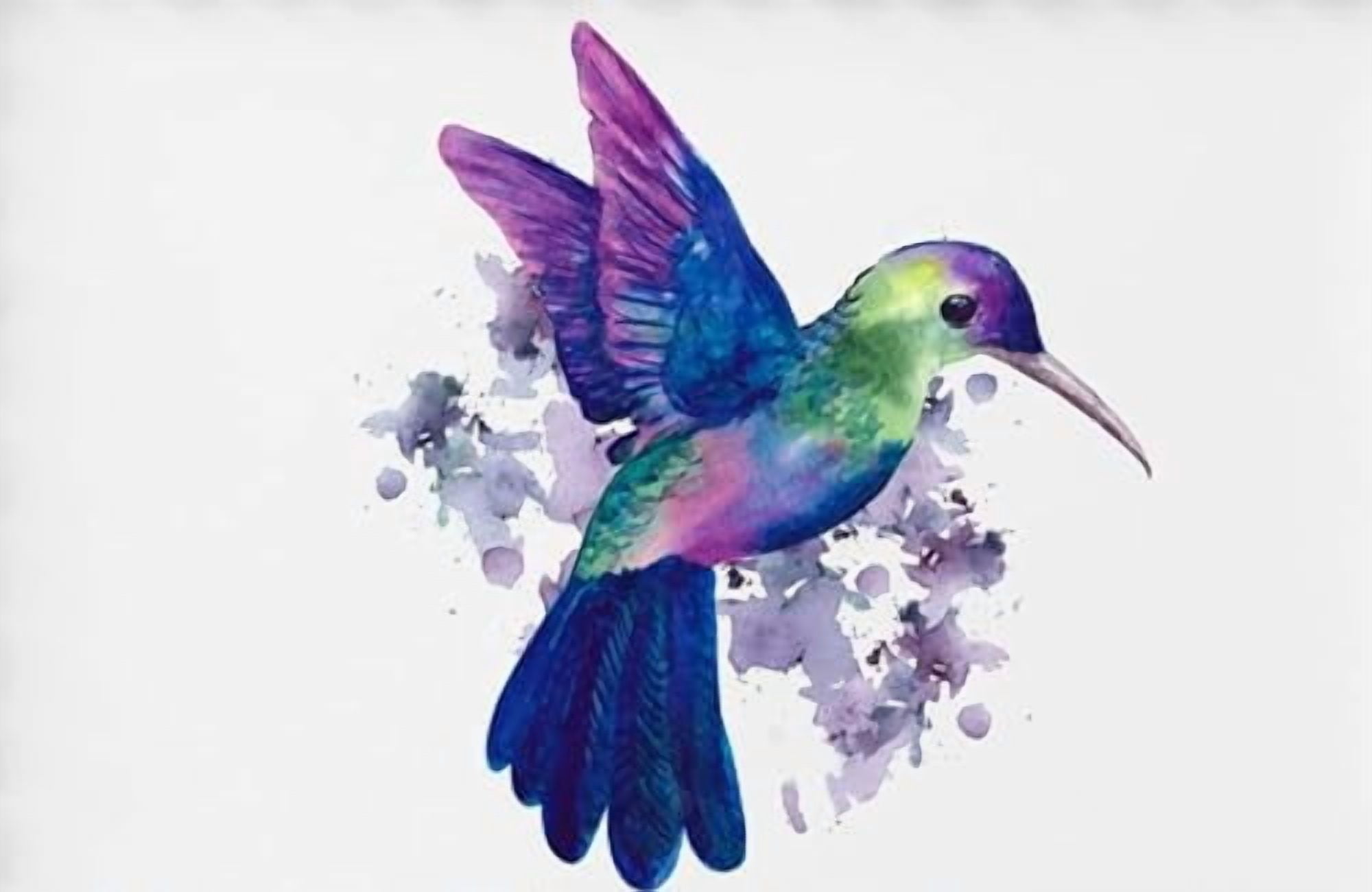 Hummingbird Hummingbirds Happy Birthday Edible Cake Topper fits 1/4 ...