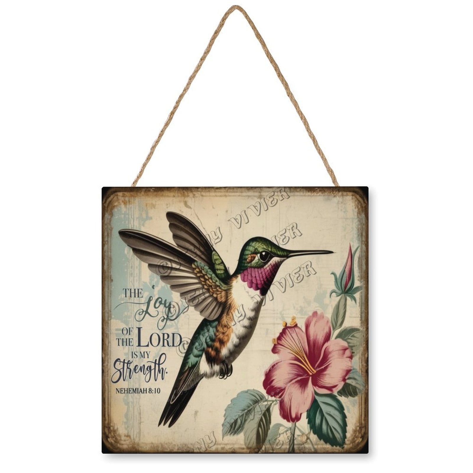 Hummingbird The Joy Of The Lord Is My Strength Welcome Decor Sign ...