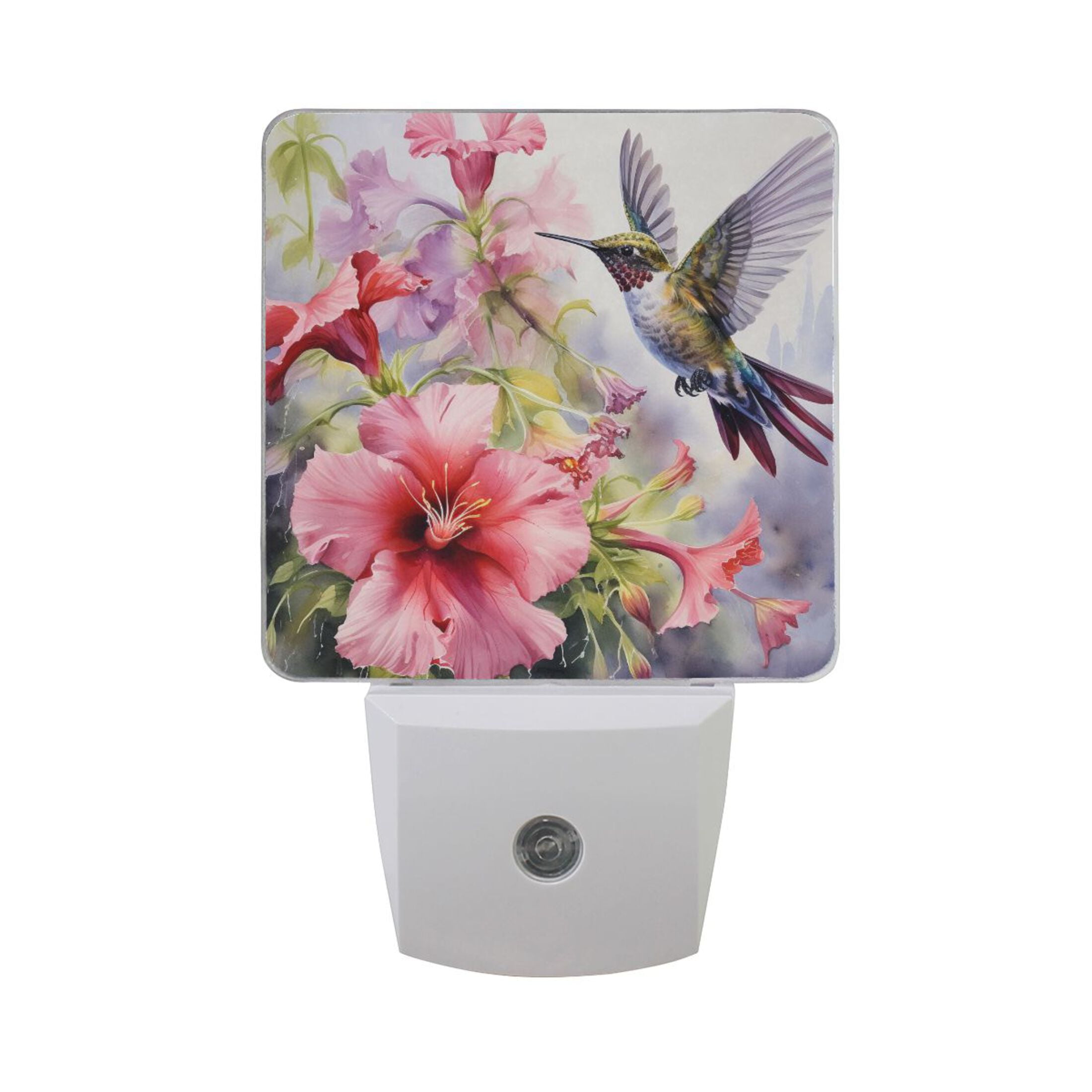 Hummingbird Lily Floral LED Night Light Dusk to Dawn Sensor 2 Pack Plug ...