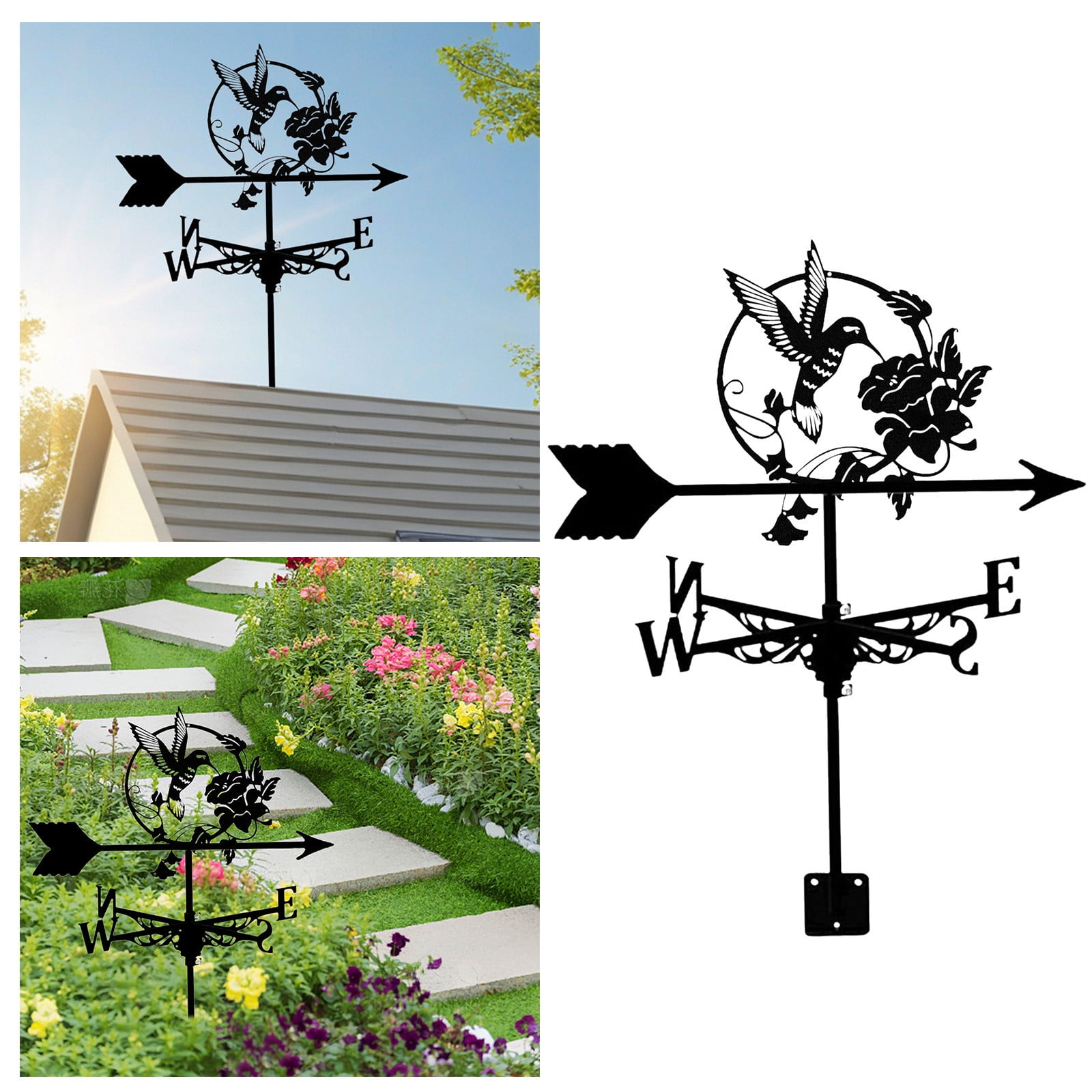 Hummingbird Metal Weather Vane, 12.66 Inch Wind Direction Indicator ...
