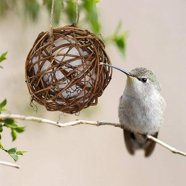 Hummingbird Nesting, Globe Hummingbird House with Soft White Fiber for ...