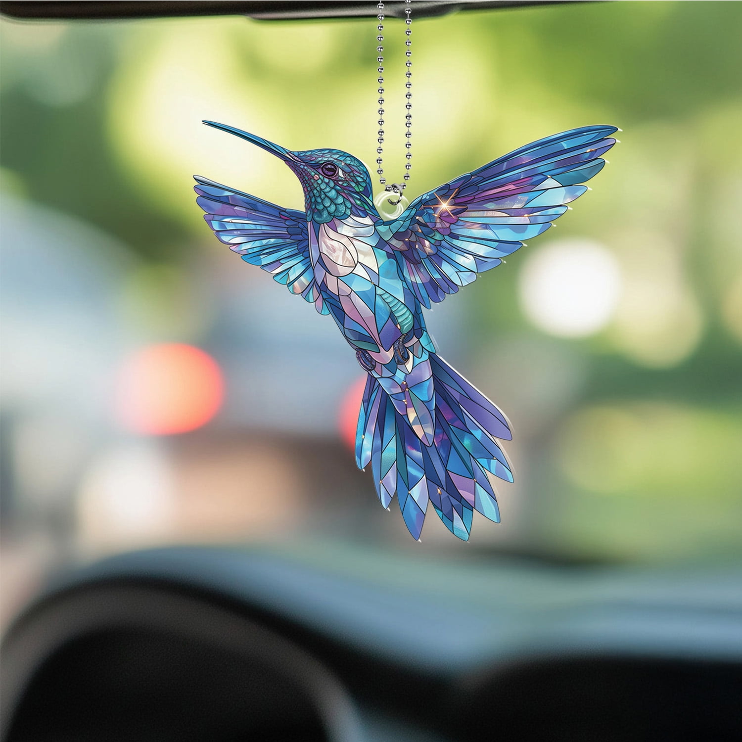 Hummingbird Ornament for Car, Stunning Acrylic Rearview Mirror Hanging ...