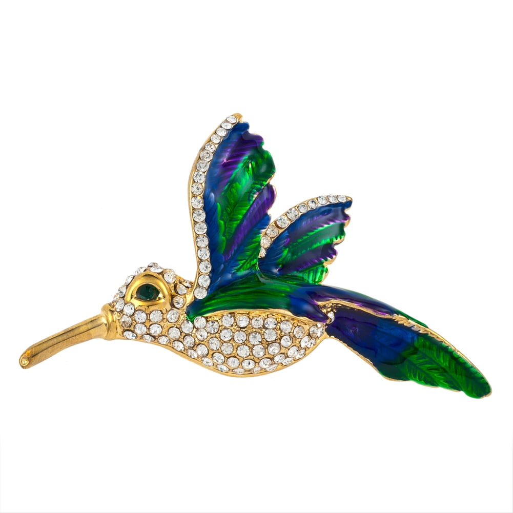 Hummingbird Painted Gold Bar Pin - Walmart.com