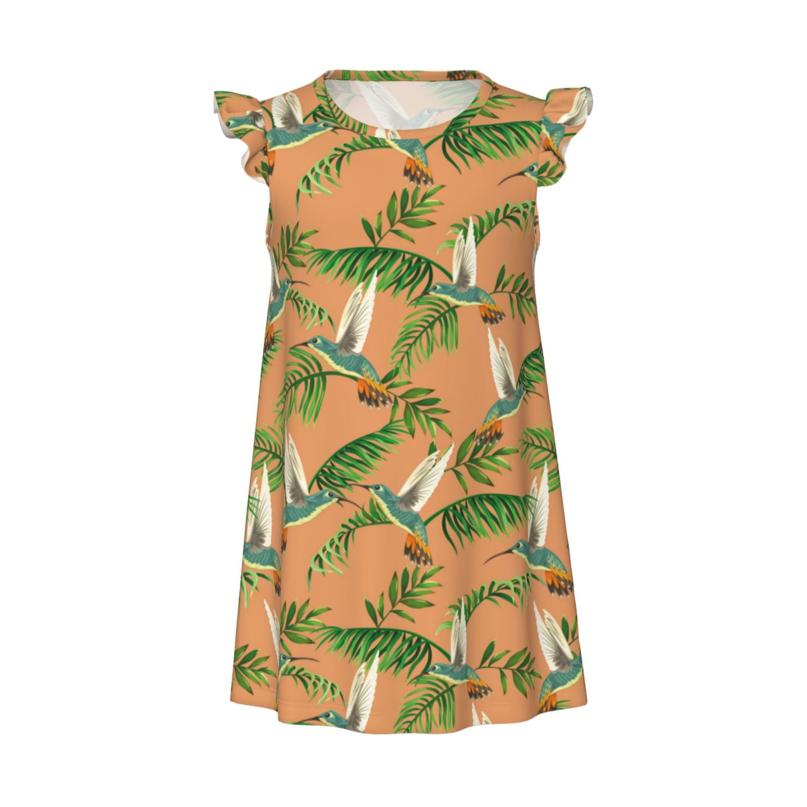 Hummingbird Palm Leaf Girls Nightgowns, Pajamas for Girls, Soft Flutter ...