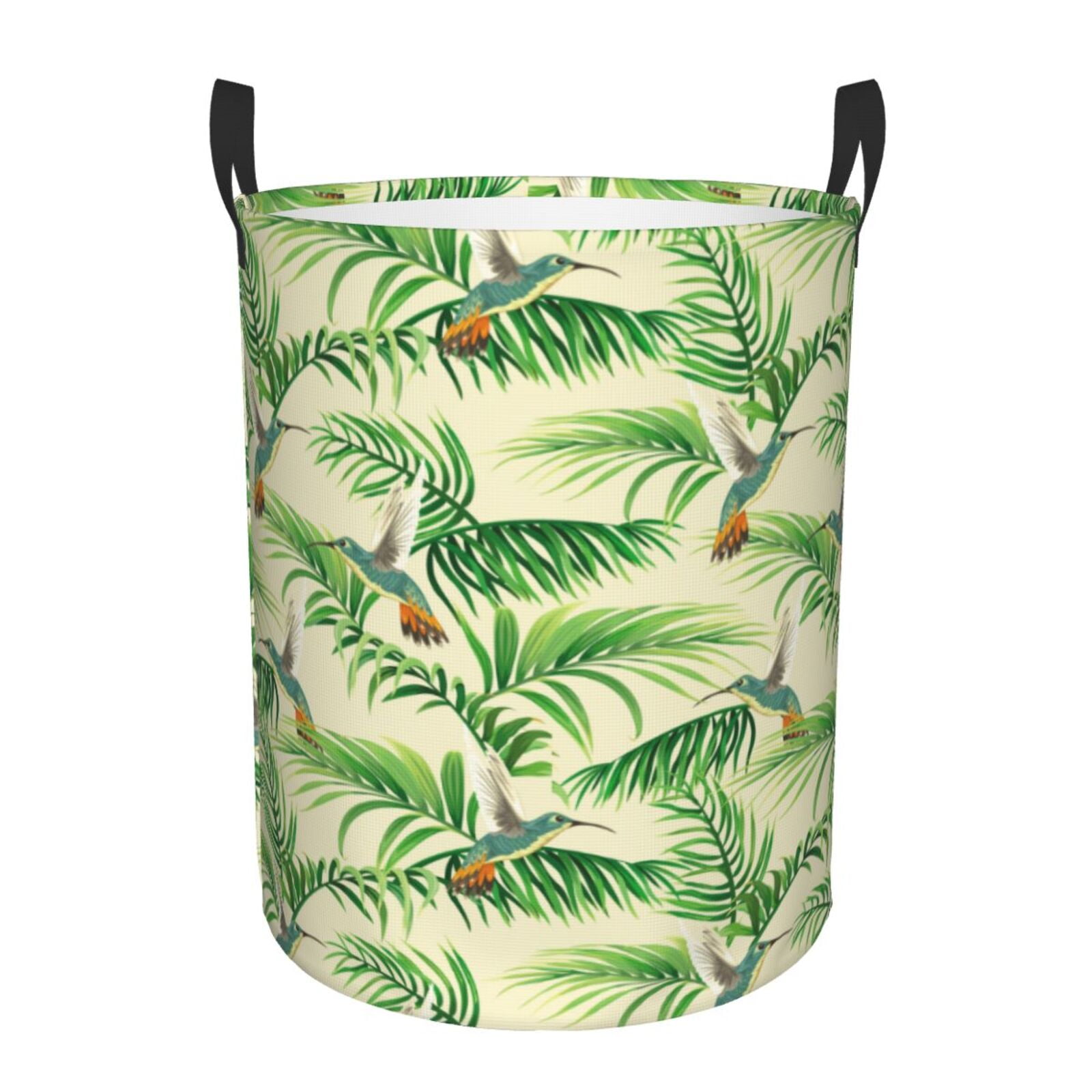 Hummingbird Palm Leaf Green Laundry Basket, Laundry Hamper Waterproof ...