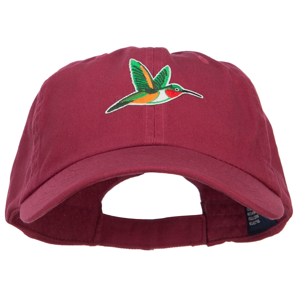 Hummingbird Patched Low Profile Cotton Cap - Wine OSFM - Walmart.com