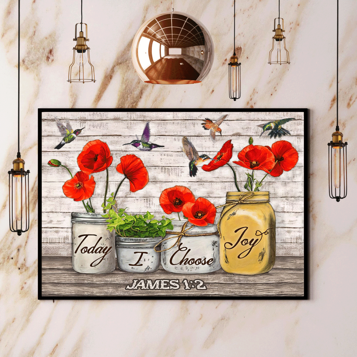 Hummingbird Poppy Today I Choose Joy Poster No Frame Matte Wall Art ...