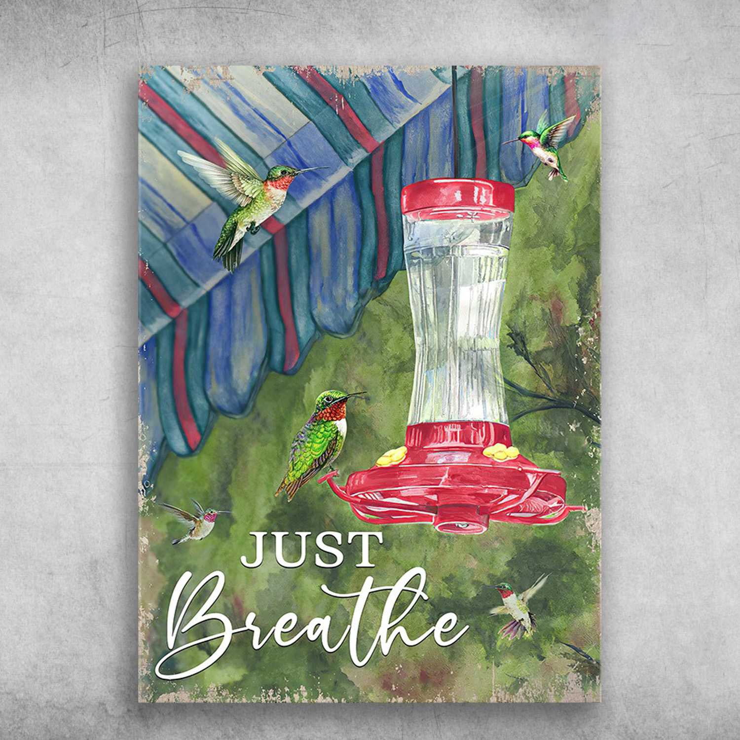 Hummingbird Poster - Just Breathe 11 x 17 Inch Poster - Walmart.com