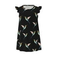 Hummingbird Print Black Girls Nightgowns, Pajamas for Girls, Soft ...