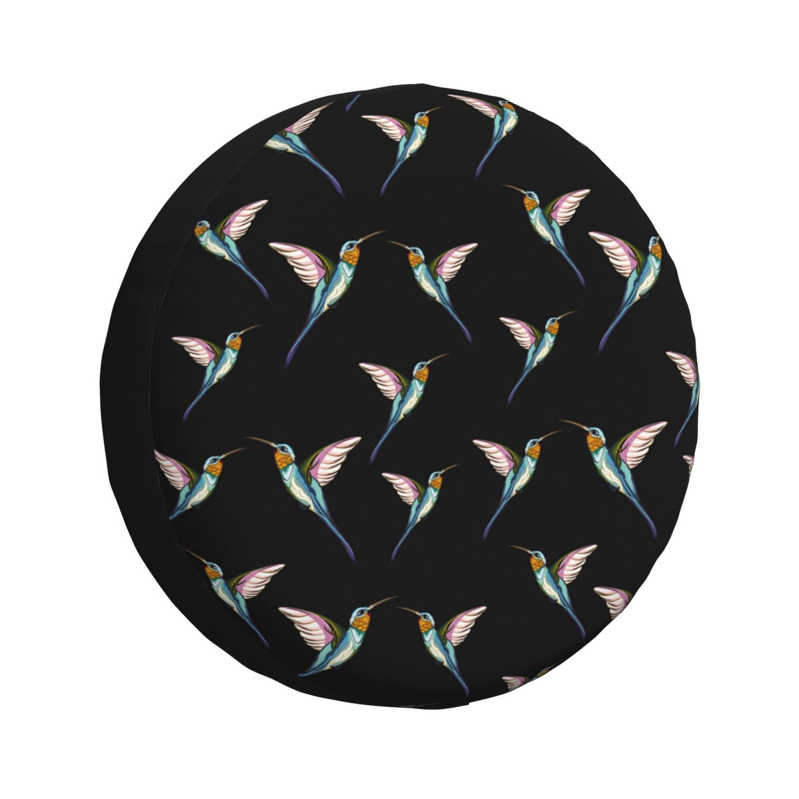 Hummingbird Print Black Spare Tire Cover for Trailer Camper RV Truck ...