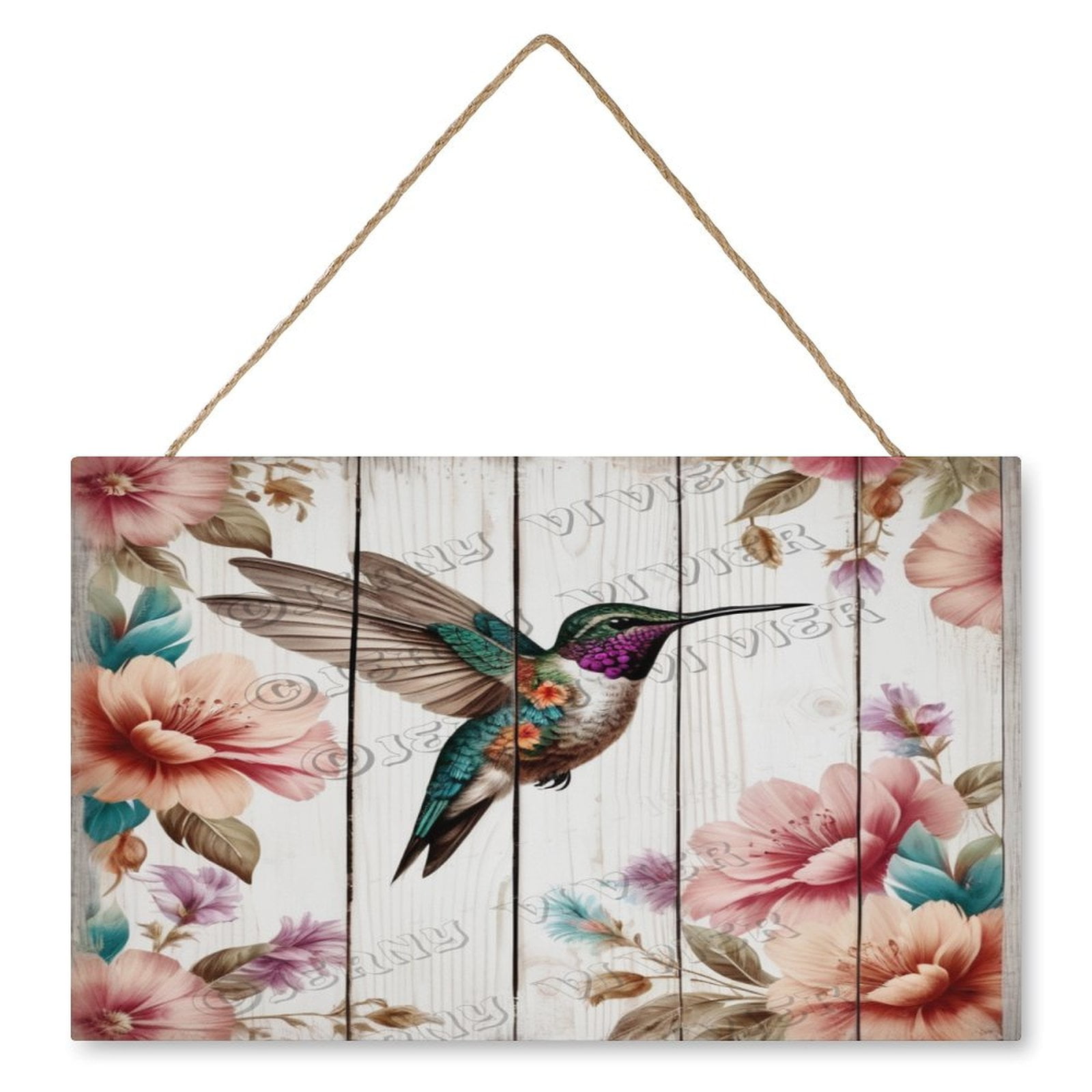 Hummingbird Retro Vintage Wood Garden Signs Decorative Home Signs Wall ...