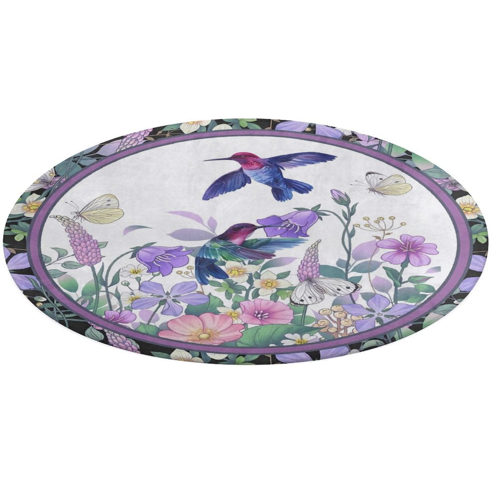 Hummingbird Round Welcome Non-Slip Mats Funny Doormat Decor for ...