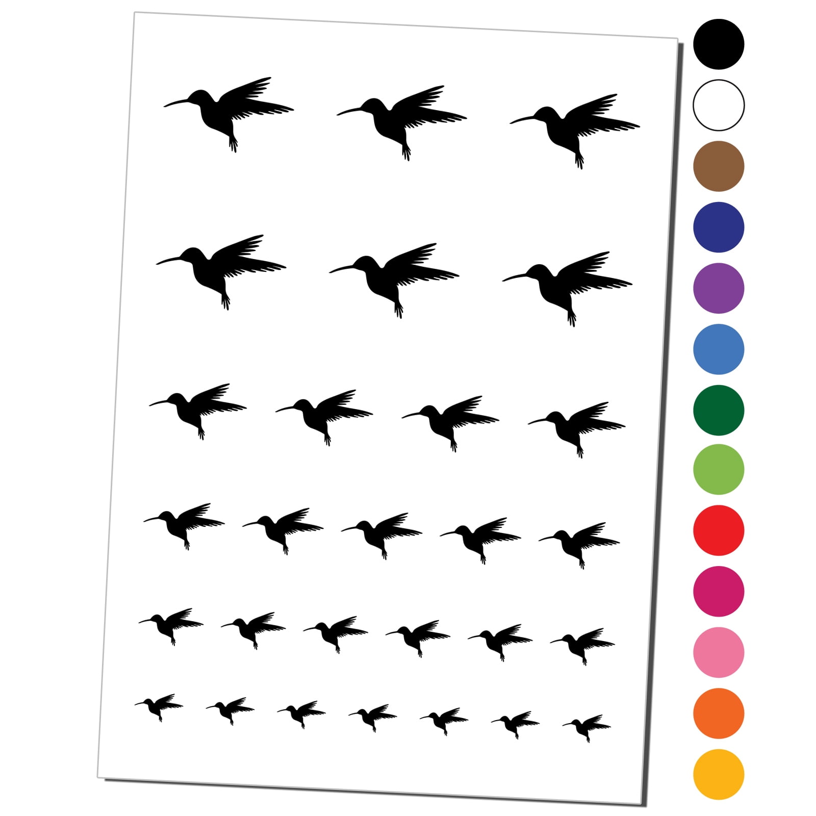 Hummingbird Silhouette Water Resistant Temporary Tattoo Set Fake Body ...