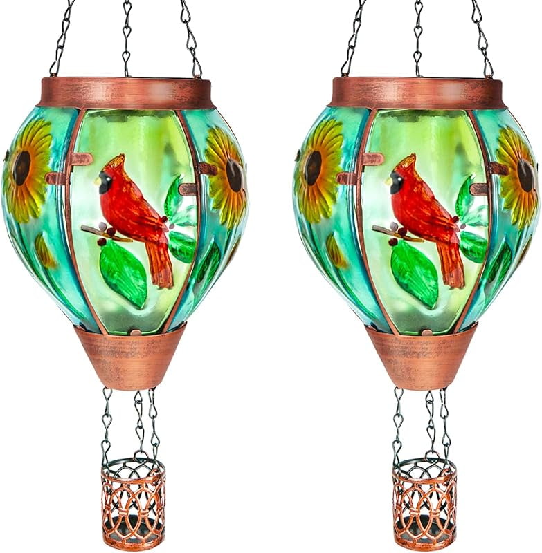 Hummingbird Solar Hot Air Balloon Lantern,Outdoor Decor with Flame ...