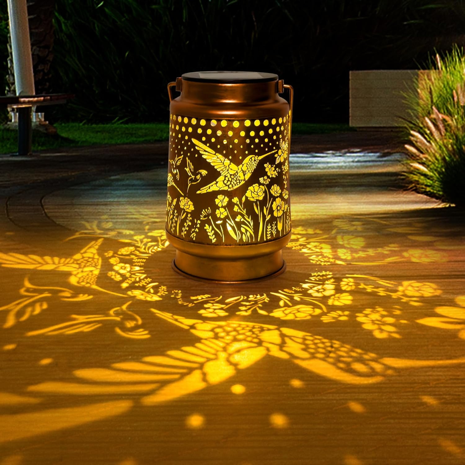 Hummingbird Solar Lantern Lights, Outdoor Solar Lanterns Garden Decor ...
