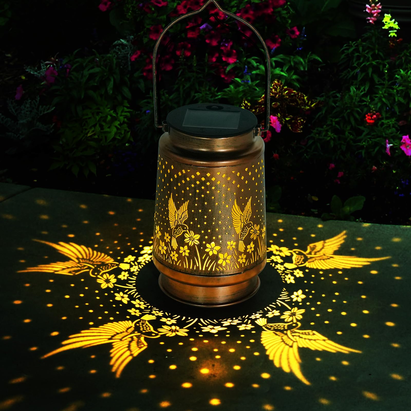 Hummingbird Solar Lantern - Waterproof Hanging Lantern, Metal Solar ...