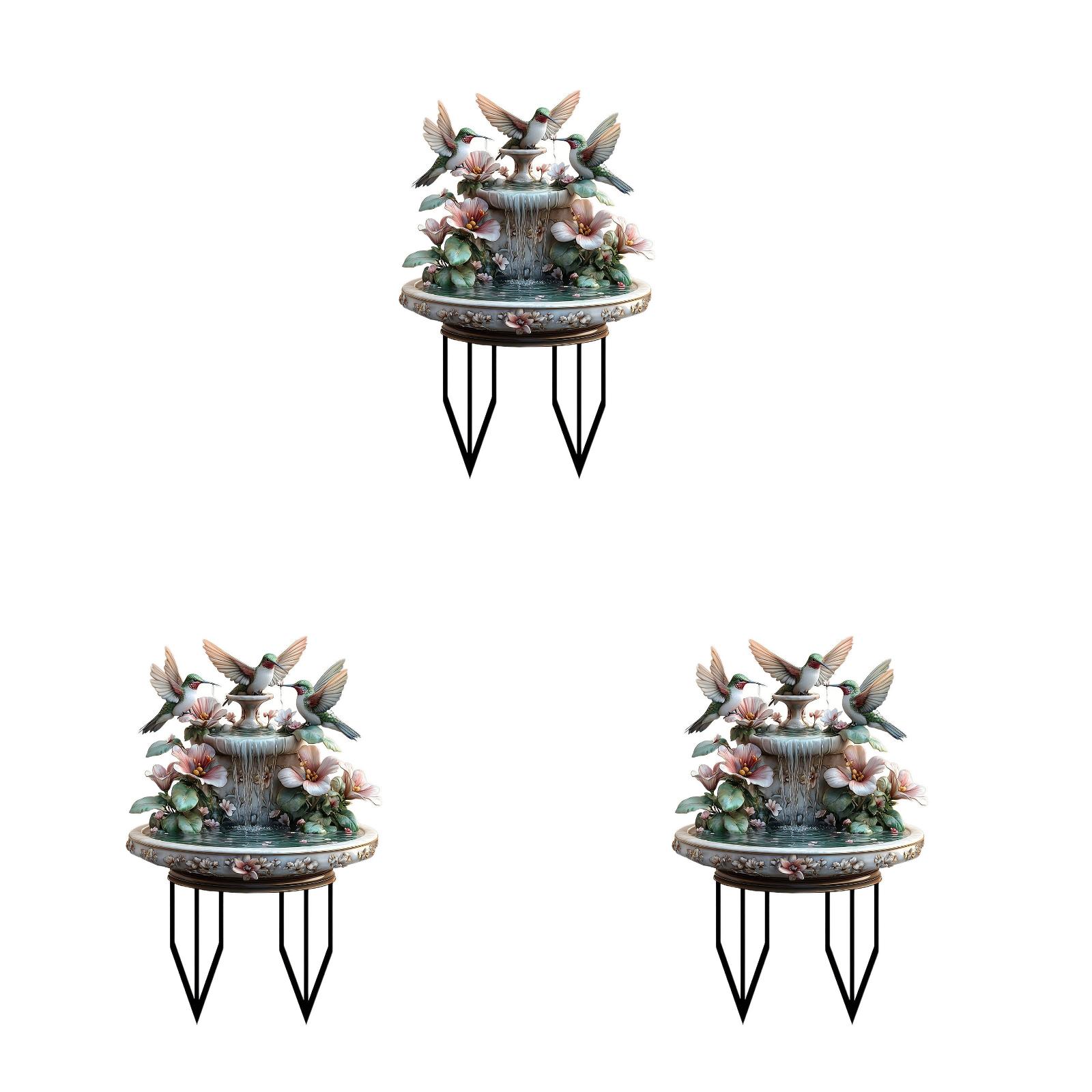 Hummingbird Splashing Garden Statue Acrylic Plate Patio Outdoor Garden ...