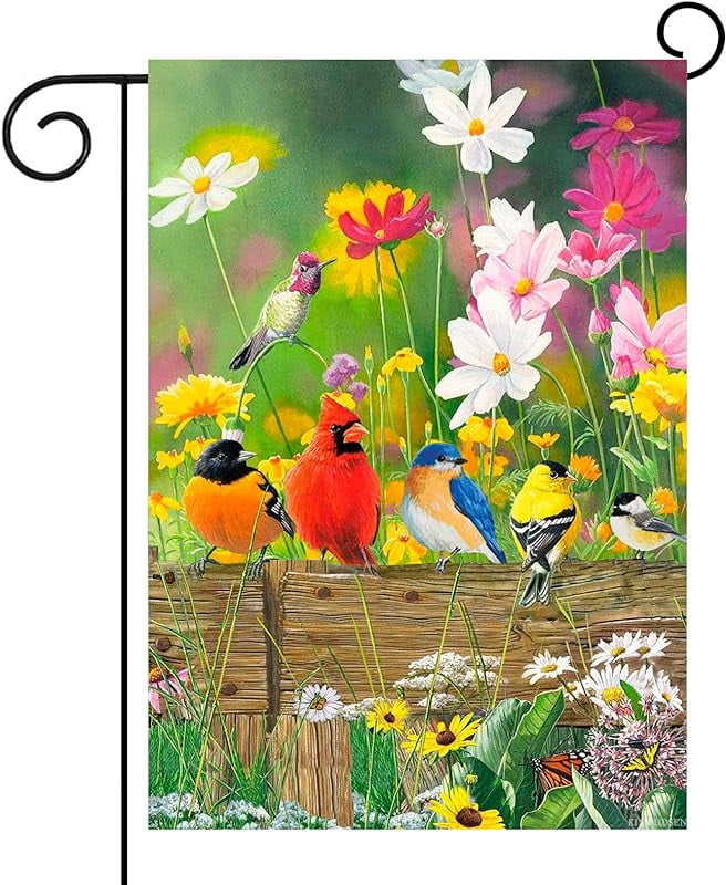 Hummingbird Spring Summer House Flag Birds Floral Garden Flags 28x40 ...