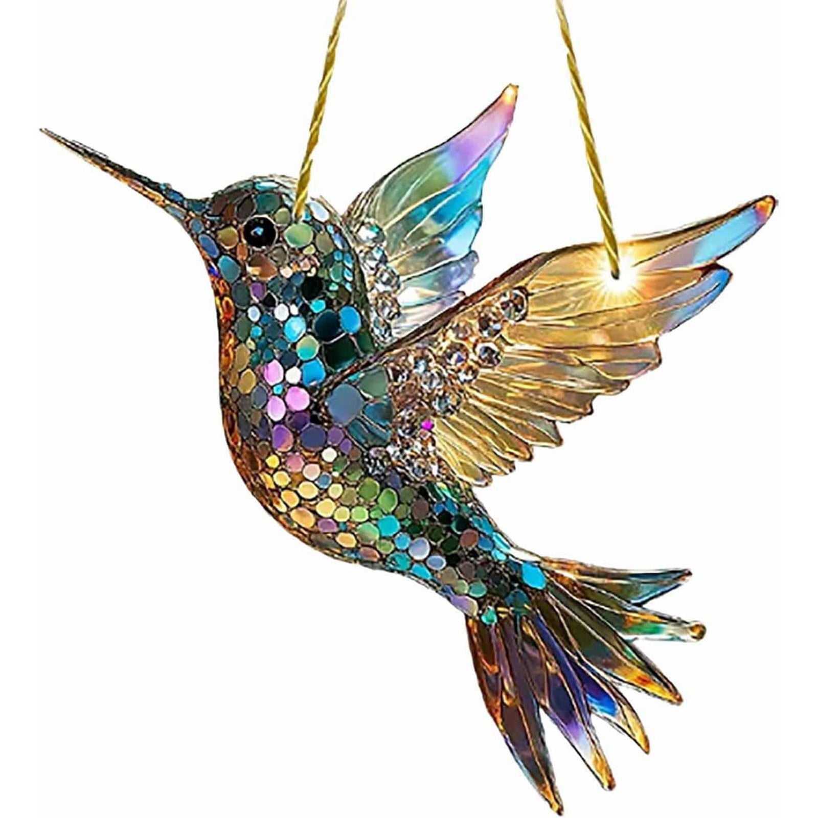 Hummingbird Stained Glass Birds Window Hangings, Acrylic Stained Glass ...