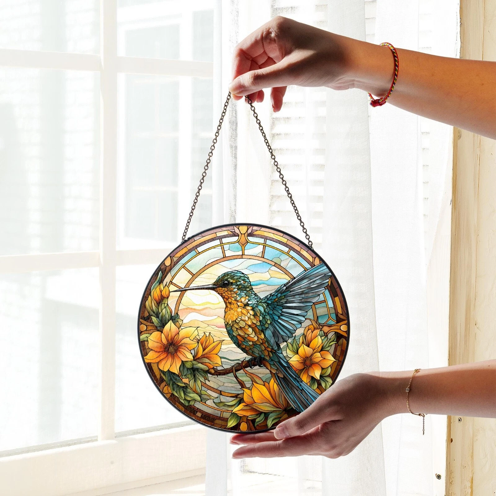 Hummingbird Stained Glass Window Hangings, Hummingbird Suncatcher ...