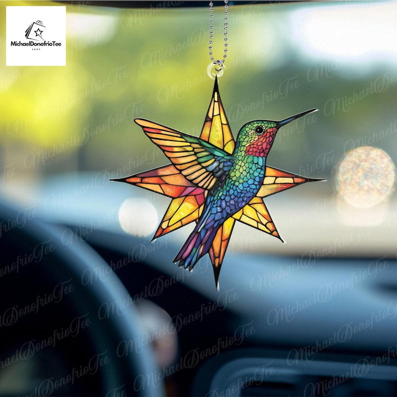 Hummingbird Starburst Window Hanging, Colorful Acrylic Sun Catcher ...