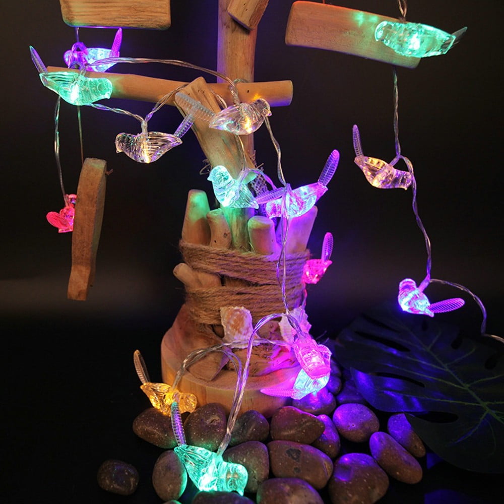 Hummingbird String Lights, Warm White LED Outdoor Waterproof Bird Fairy ...