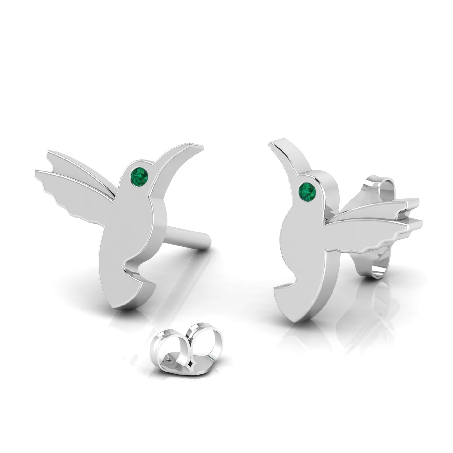 Hummingbird Studs Emerald Sterling Silver Earrings || Congratulations ...