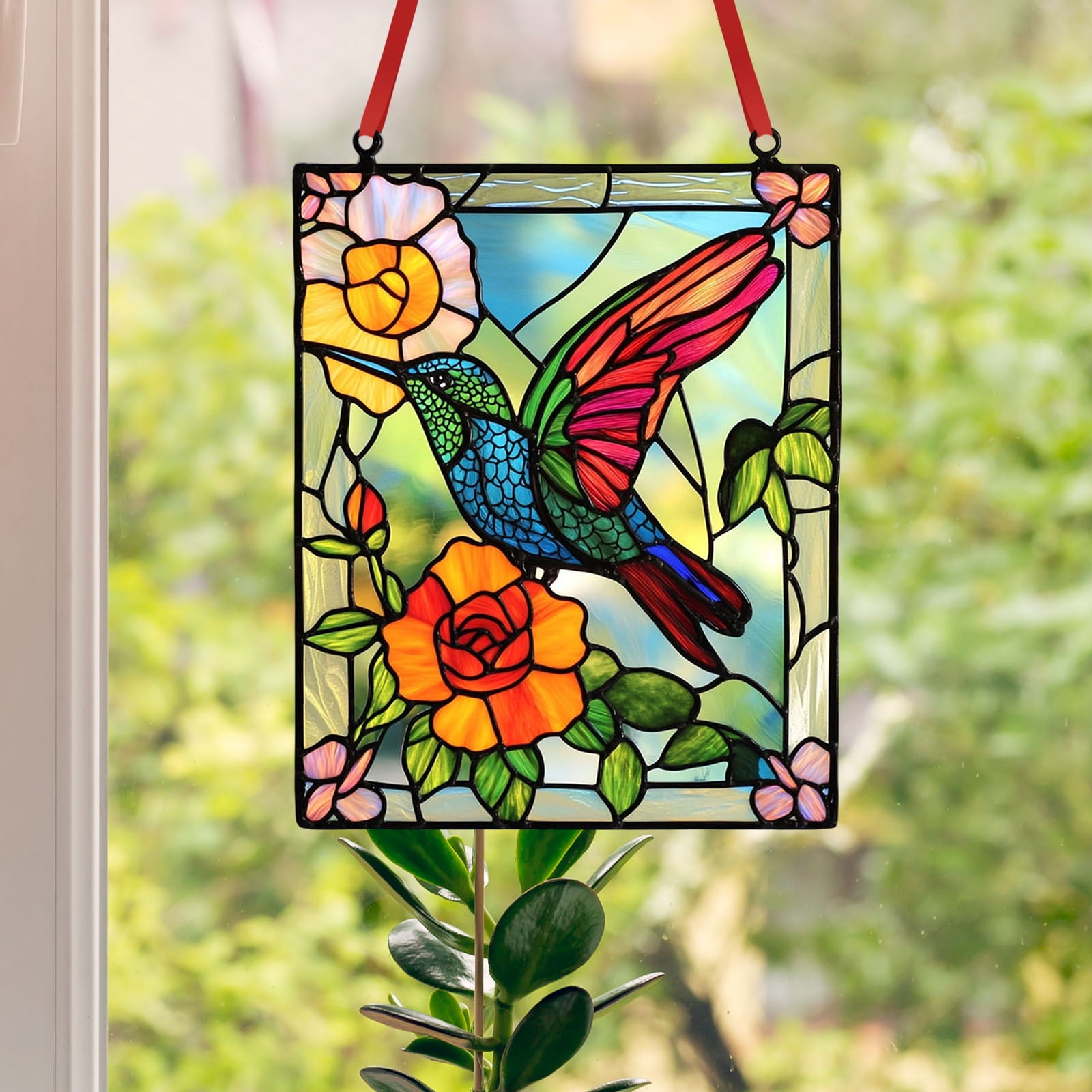 Hummingbird Suncatcher Stained Glass Suncatcher Hummingbird Gifts ...