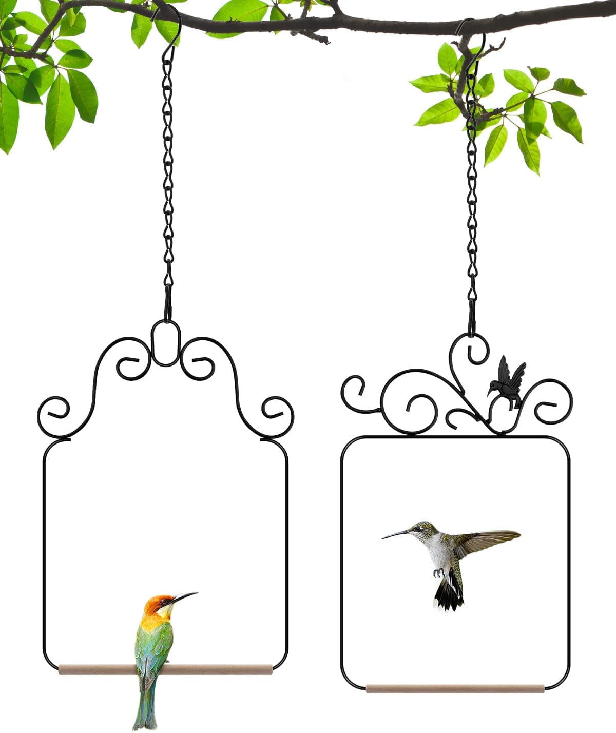 Hummingbird Swings and Perches Metal Frame 2 Pack, Wild Bird Swing ...