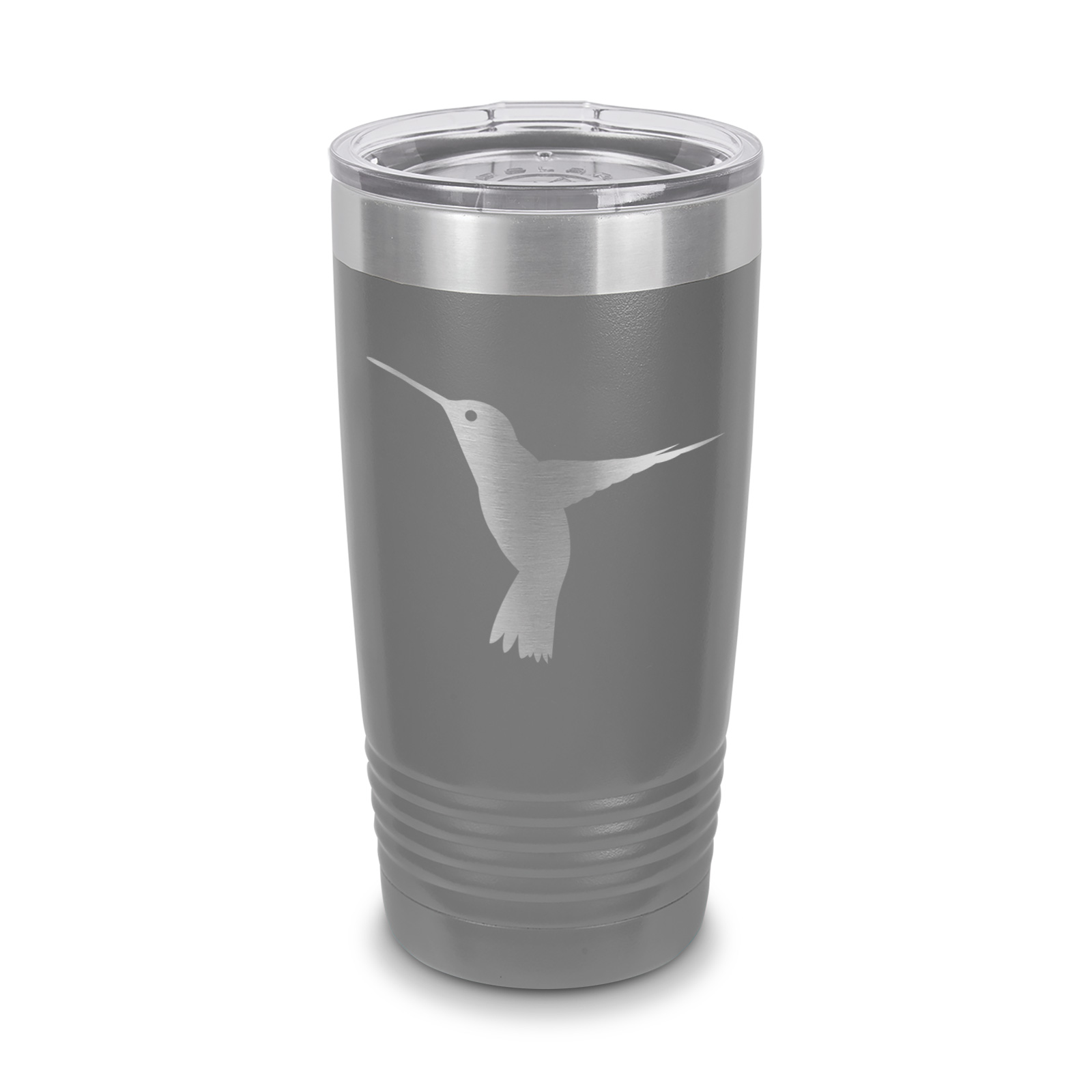 Hummingbird Tumbler 20 oz - Laser Engraved w/ Clear Lid - Stainless ...