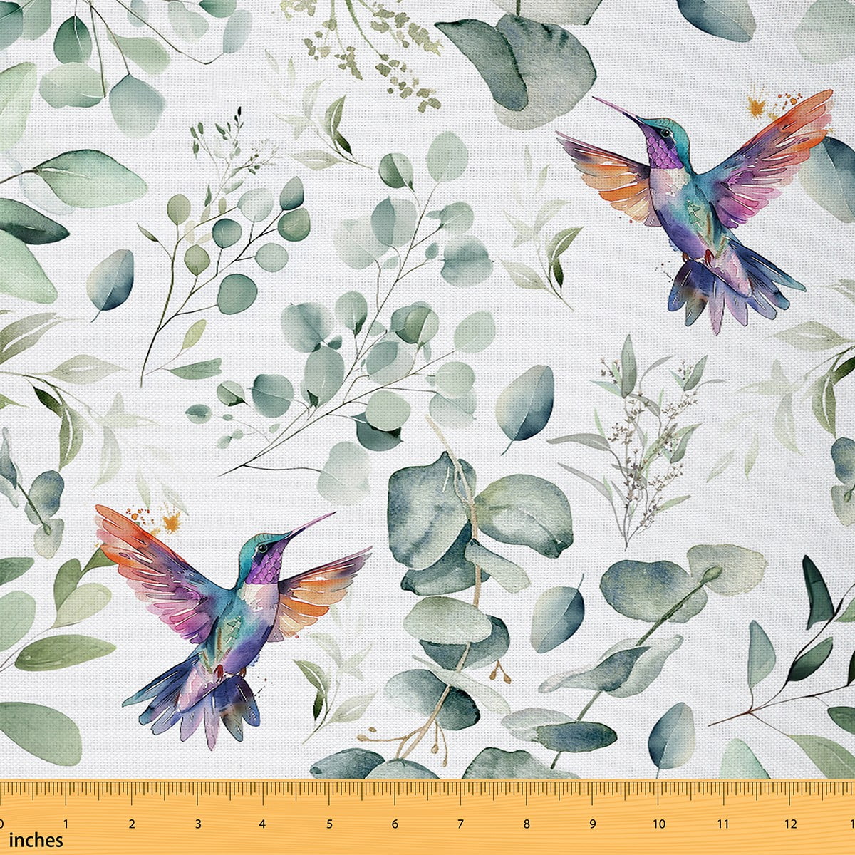 Hummingbird Upholstery Fabric,Colorful Bird Fabric by the Yard ...