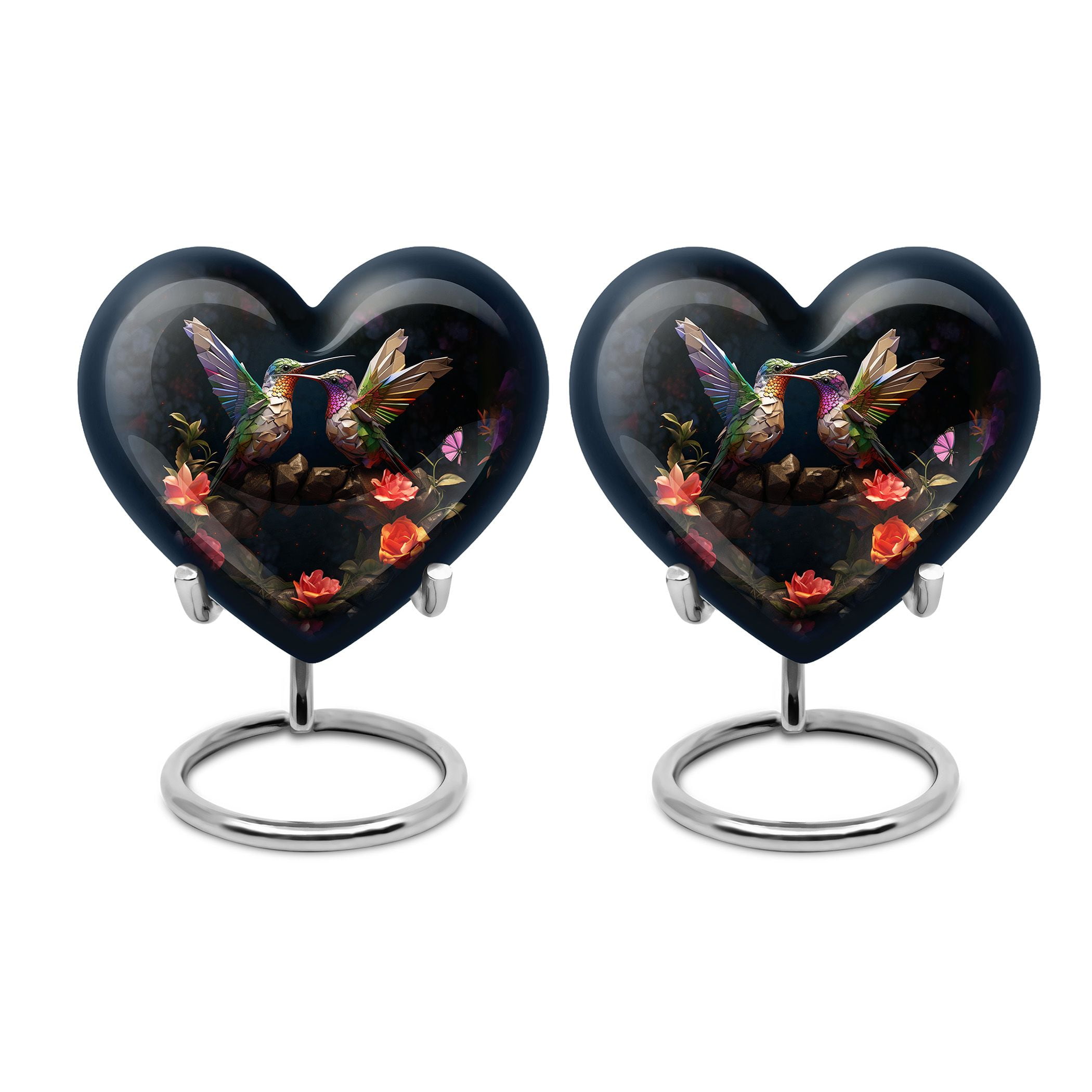 Hummingbird Urn For Father, Heart Elegant Keepsake, Funeral Cremation ...