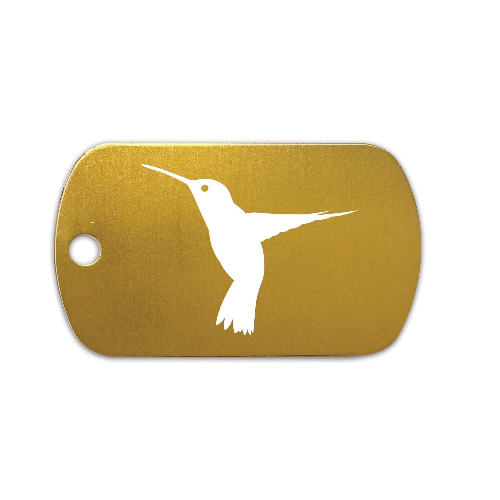 Hummingbird V2 GI Dog Tag Aluminum Keychain bird trochilidae #1 - Gold ...