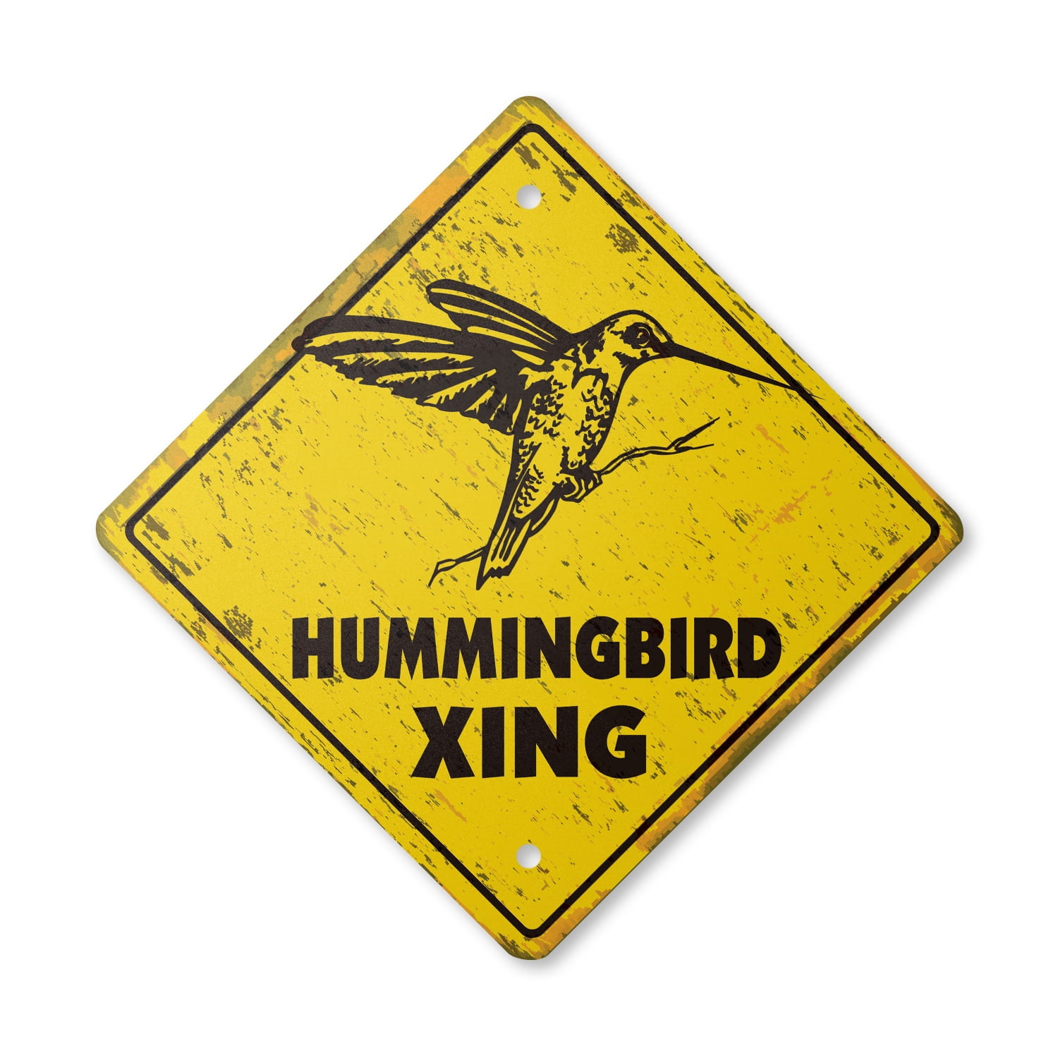 Hummingbird Vintage Crossing Sign Zone Xing | Indoor/Outdoor Plastic ...