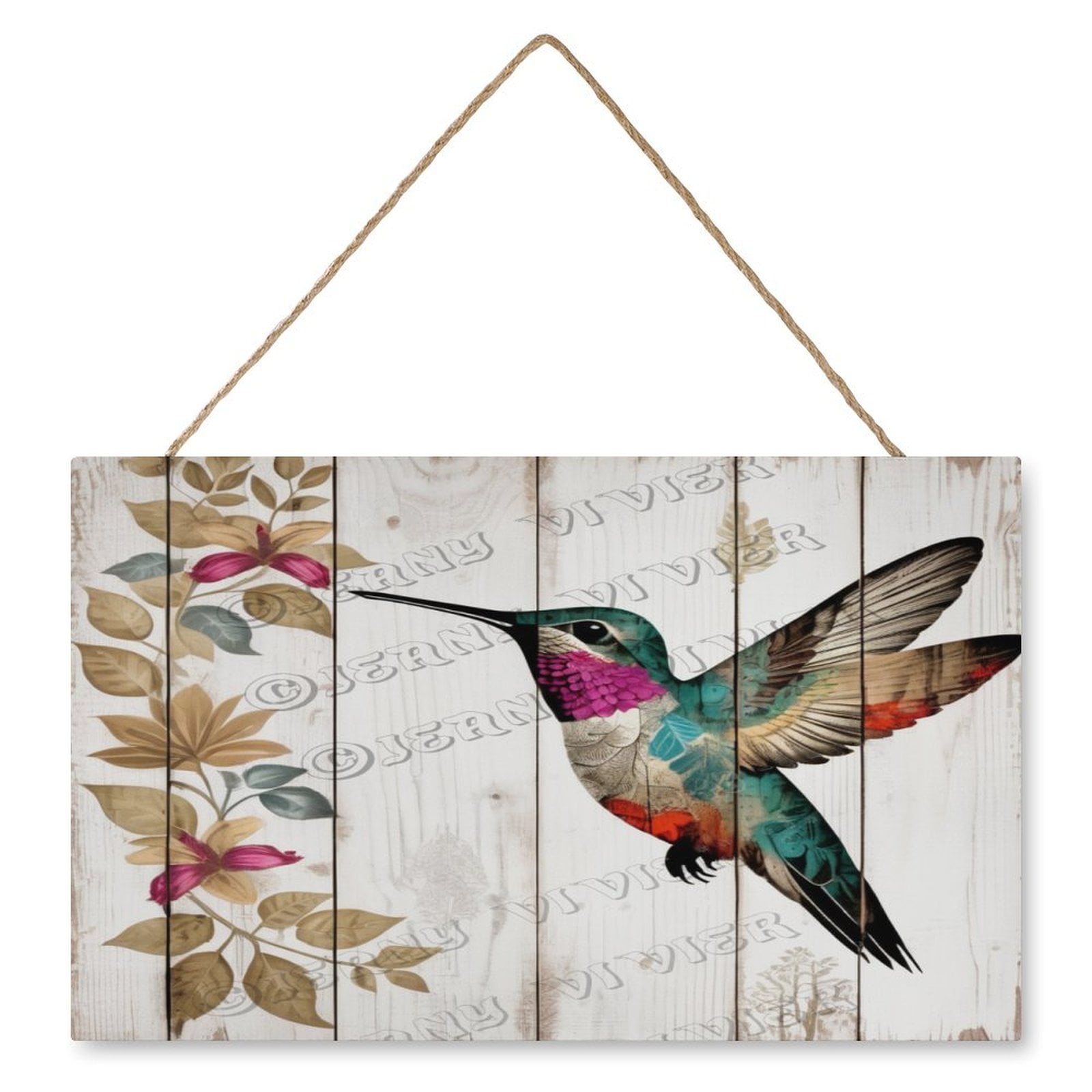 Hummingbird Wall Art Boho Farmhouse Wooden Sign Vintage Pictures for ...