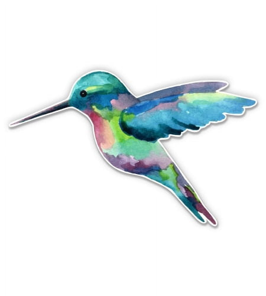 Hummingbird Watercolor - 3" Vinyl Sticker - For Car Laptop I-Pad Phone ...