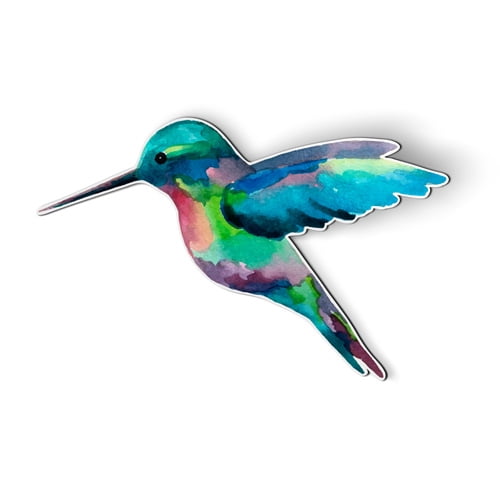 Hummingbird Watercolor - 5" Magnet for Car Locker Refrigerator ...