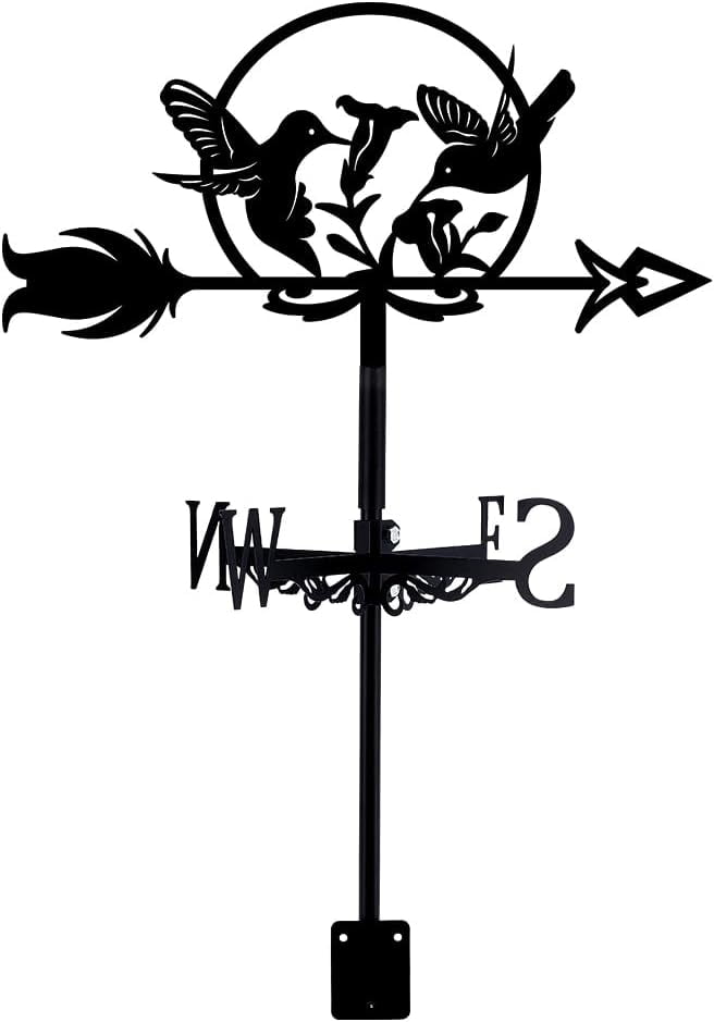 Hummingbird Weather Vane Wrought Iron Wind Vane Flowers Garden ...