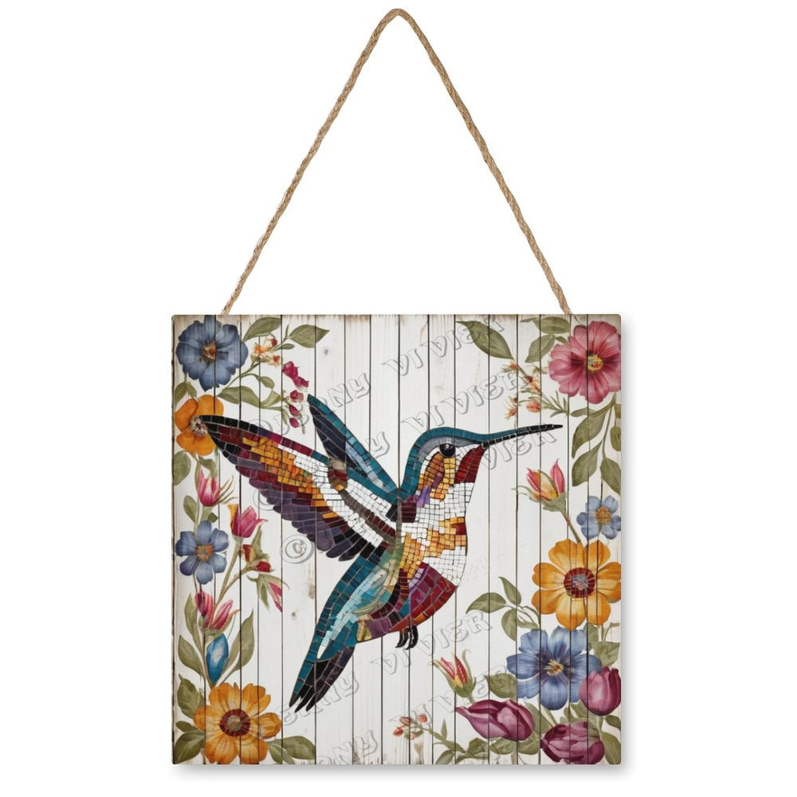 Hummingbird Welcome Decor Sign, Hanging Wood Sign Home Decorative ...