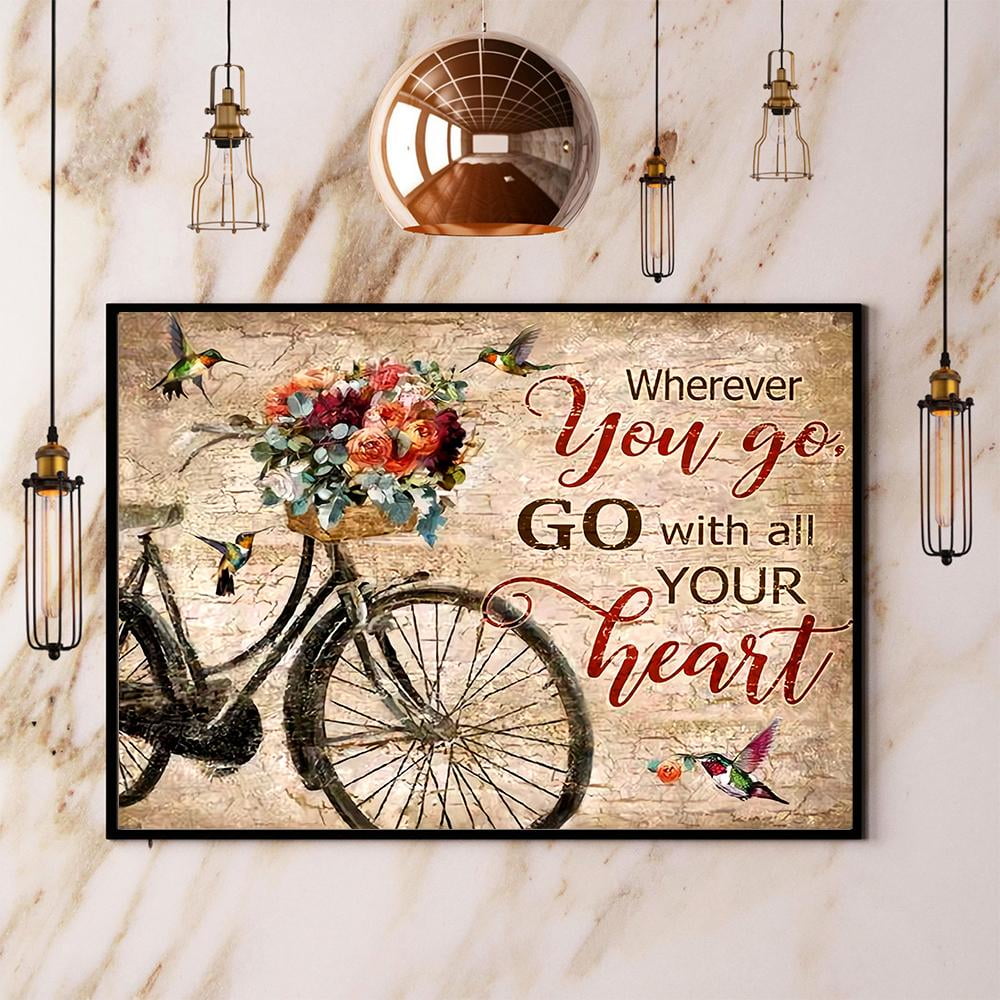 Hummingbird Whenever You Go With All Your Heart Paper Poster No Frame ...