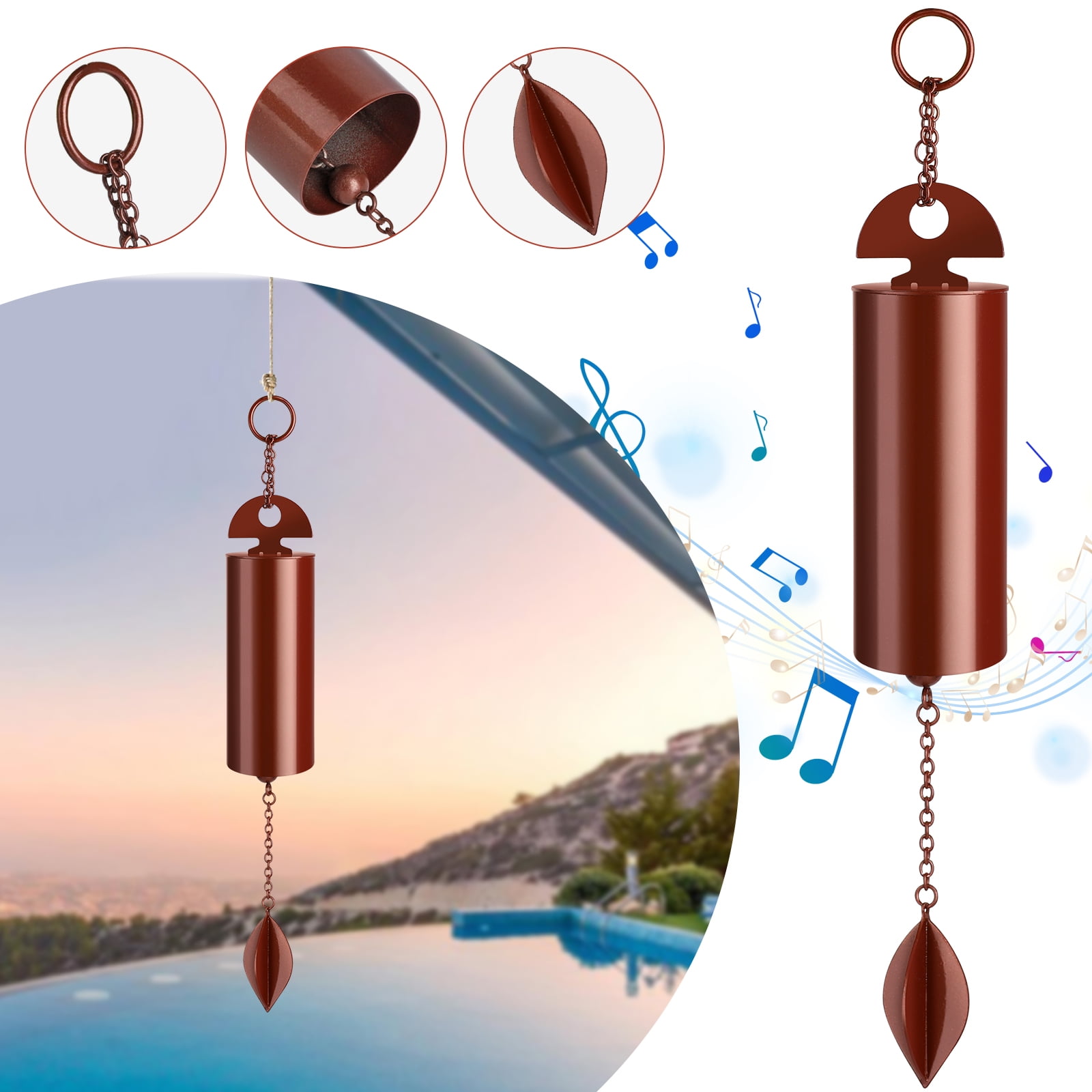 EEEkit Hummingbird Wind Chimes, Metal Tubes Bell, Waterproof Outdoor ...