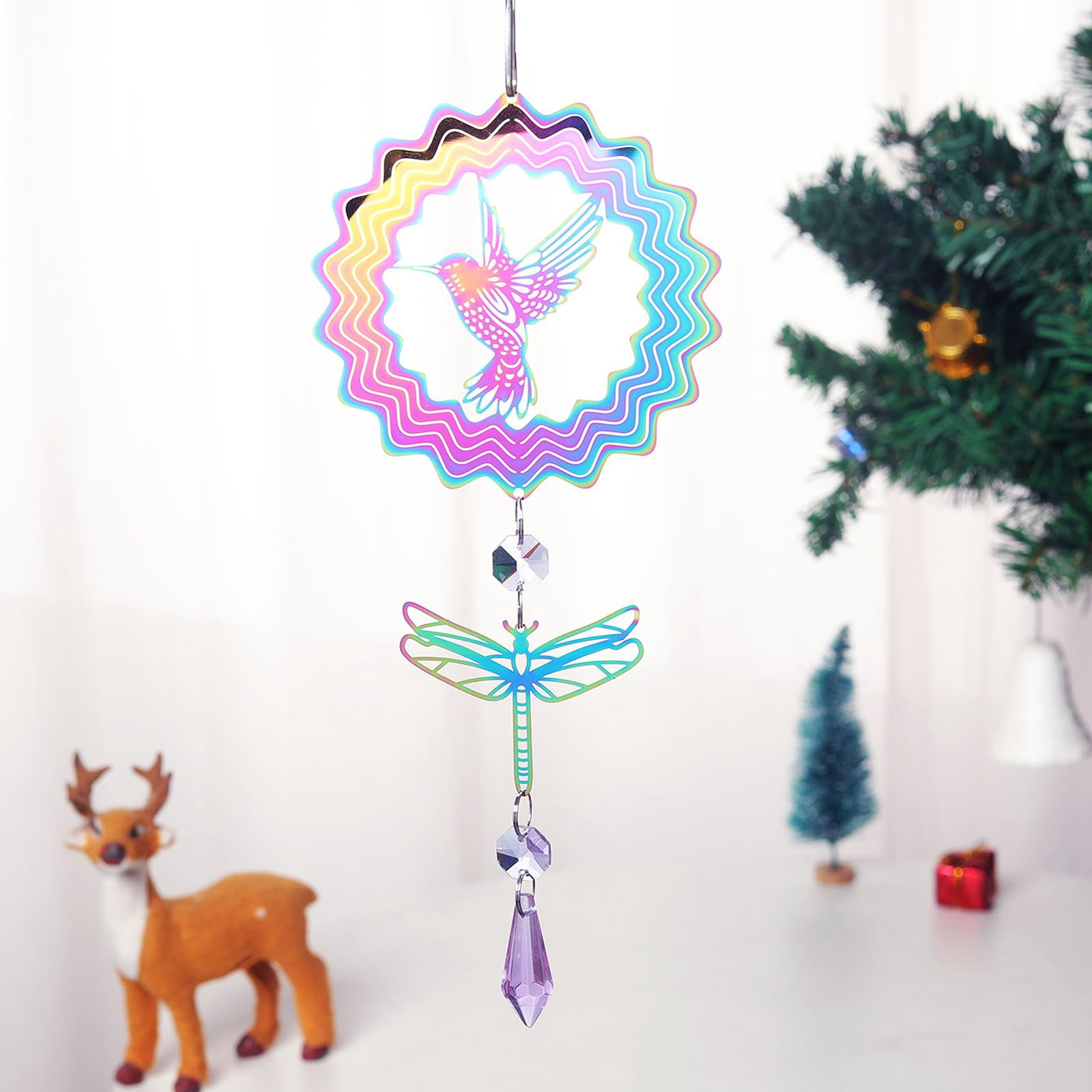 Hummingbird Wind Spinner 3D RRF12 Metal Spiral Wind Spinner with ...