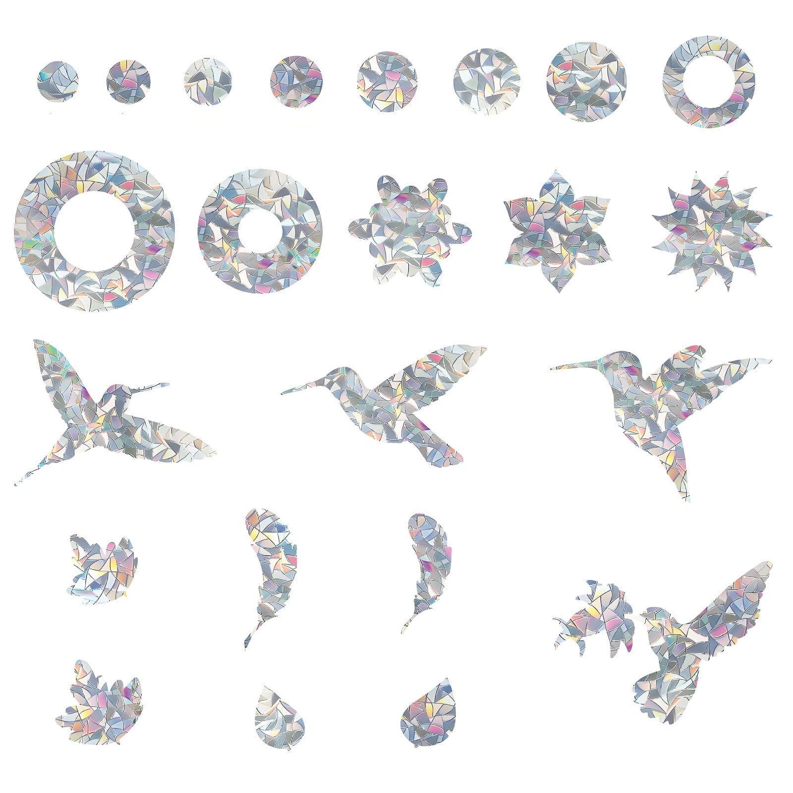 Hummingbird Window Non Adhesive Glass Adsorption Sticker Pet Film Bird ...