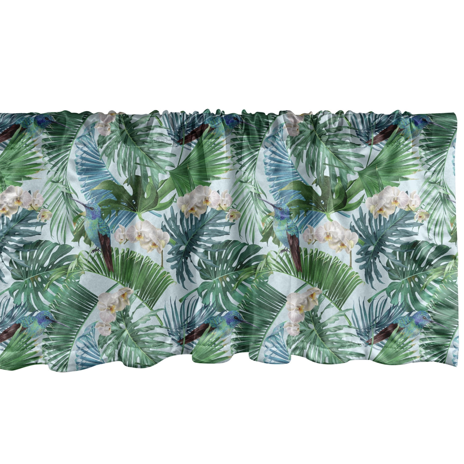 Hummingbird Window Valance Pack of 2, Botanical Exotic Tropical ...
