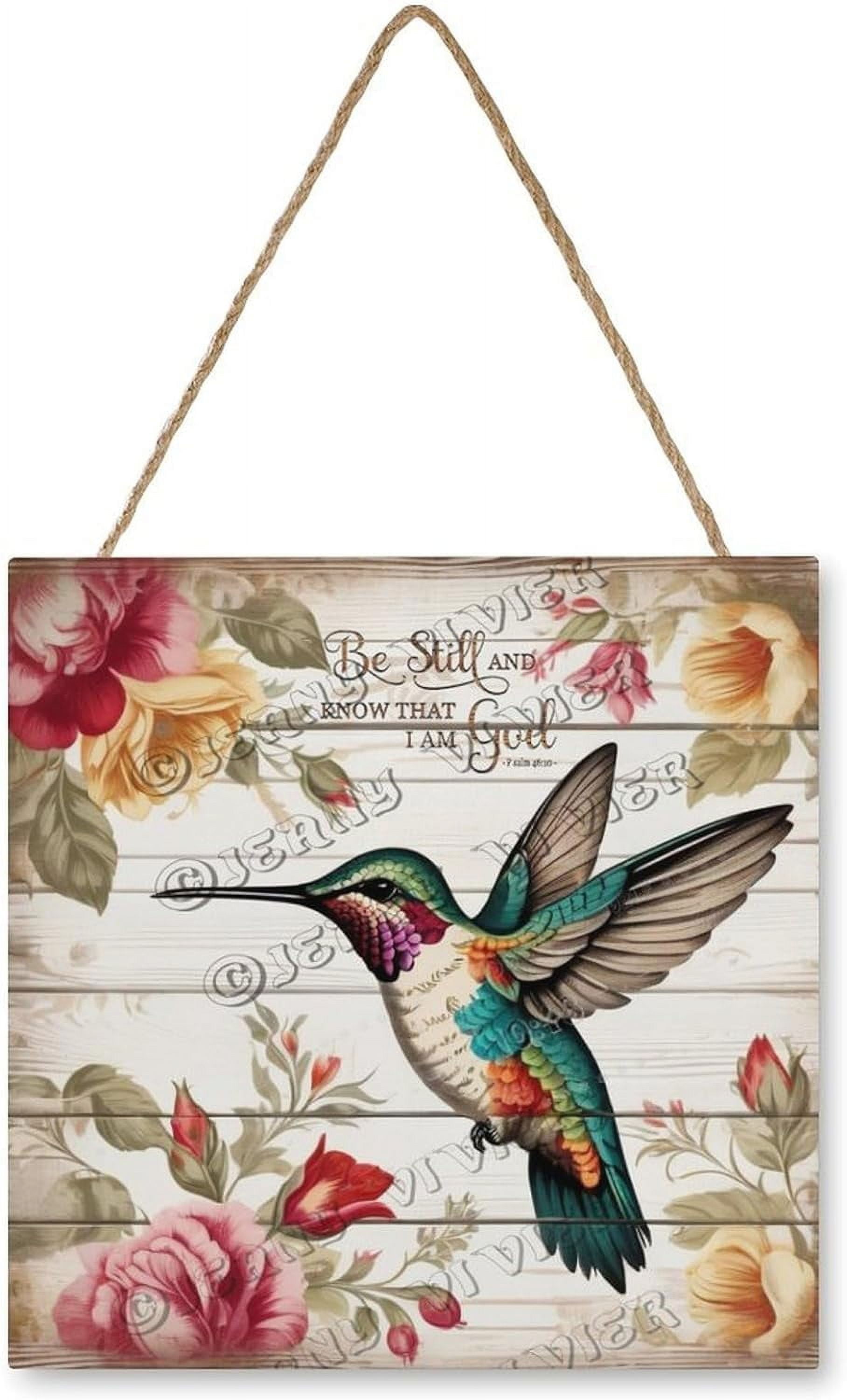 Hummingbird Wooden Hanging Sign Birds Front Door Sign Farmhouse Spring ...